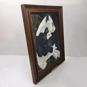 Handmade | Art | Vintage Cutrona Canvas Painting Panda And Cub Original ...